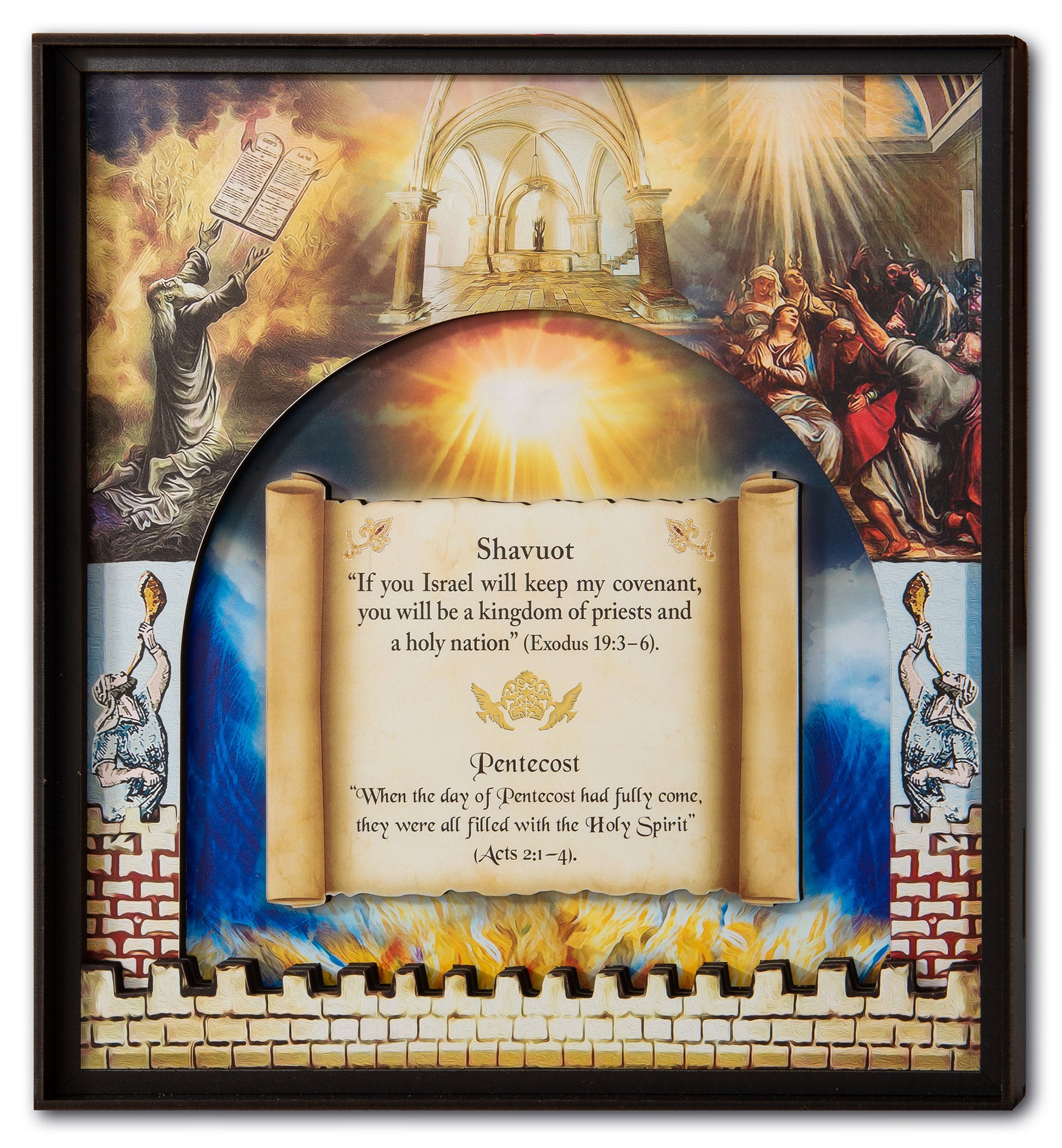 Pentecost 3D Wood Laser-Cut Wall Art – Holy Land Gifts