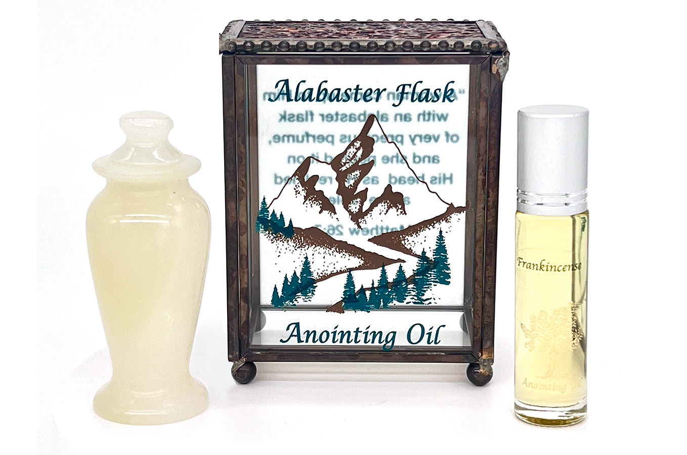 Alabaster Jar with Glass Box and Frankincense Anointing Oil – Holy Land ...