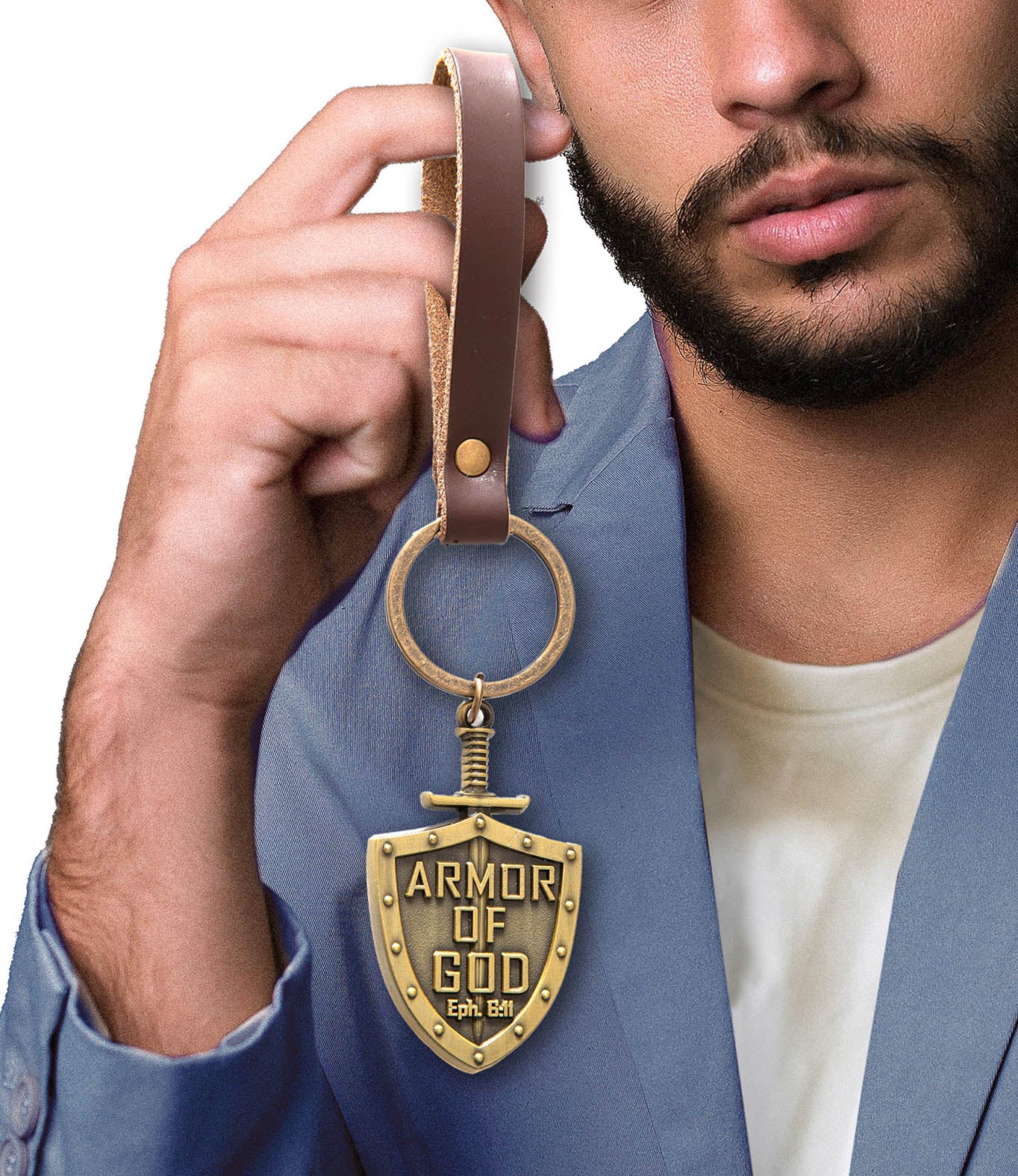 Armor of God Keychain - Brass – Holy Land Gifts