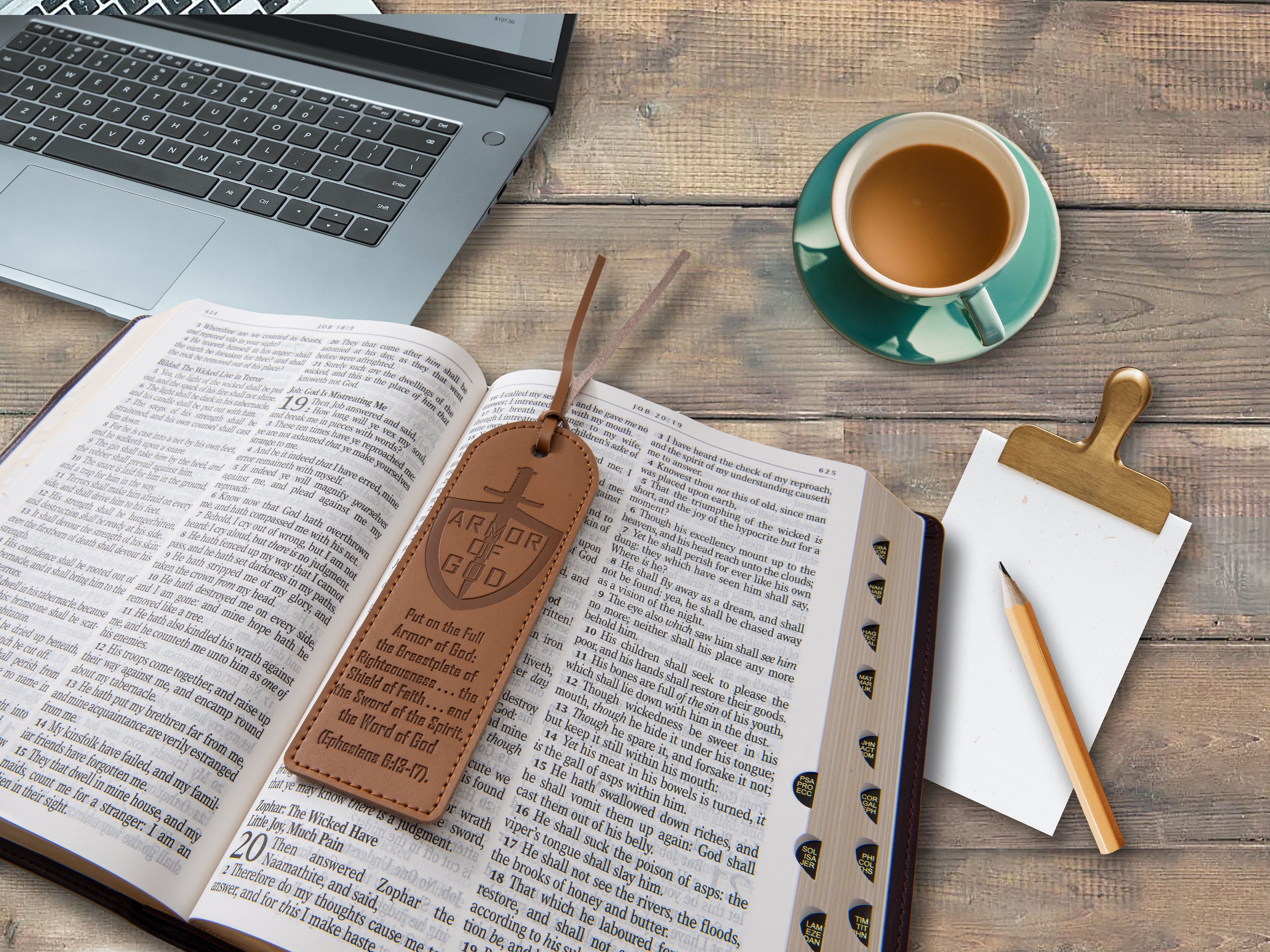 Armor of God Leather Bookmark – Holy Land Gifts