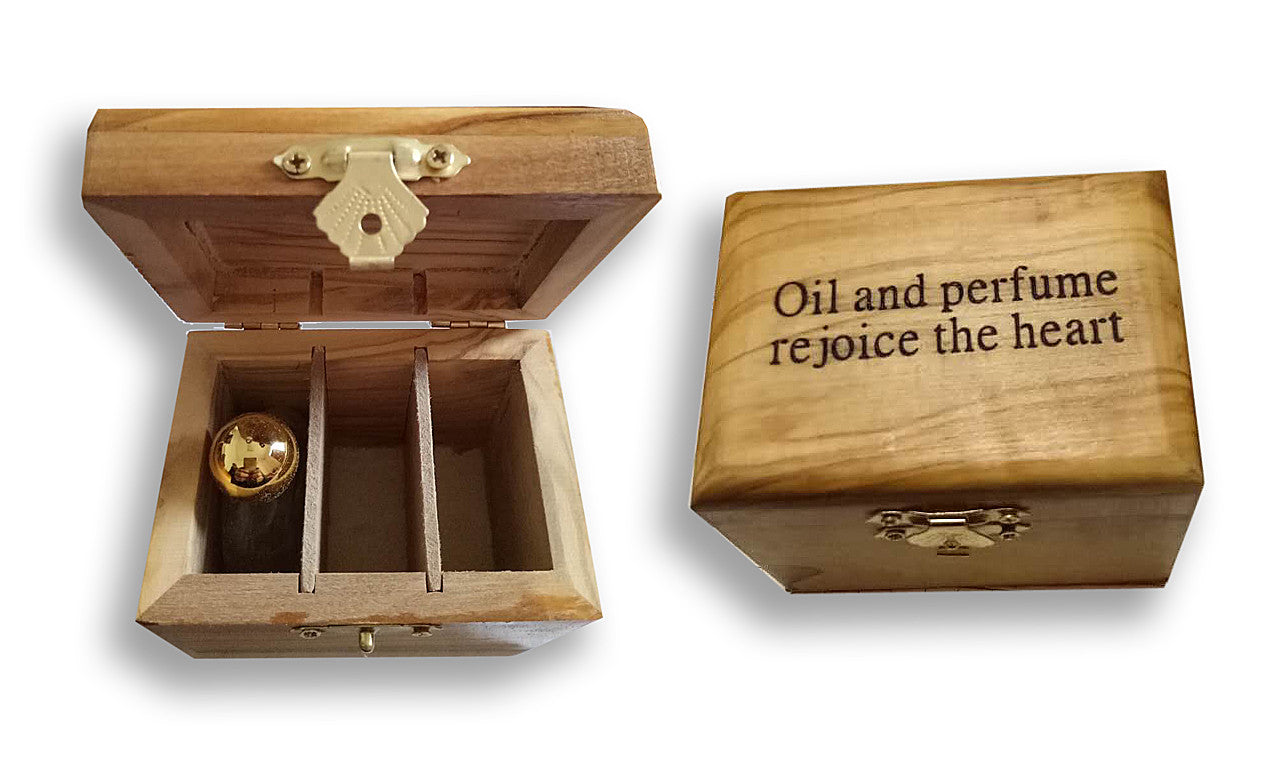 Rejoice the Heart Olivewood Anointing Oil Box – Holy Land Gifts